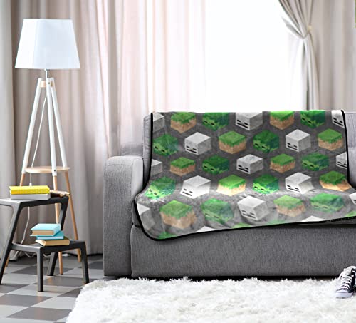 Minecraft Survive Throw Blanket - Measures 46 x 60 inches, Kids Bedding - Features Skeleton and Zombie - Fade Resistant Super Soft Fleece (Official Minecraft Product)
