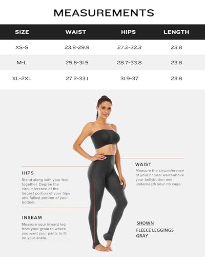 NORMOV Winter Warm Fleece Lined Leggings Women,Thick Thermal Velvet Tights (DGray-M/L) Grey