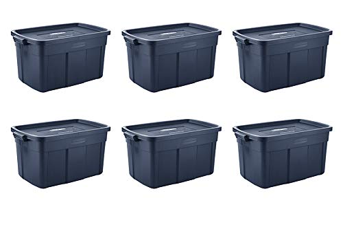 Rubbermaid Roughneck️ Storage Totes 31 Gal, Large Durable Stackable Storage Containers, Great for Clothing, Seasonal Décor, Sports Equipment, and More, 6-Pack