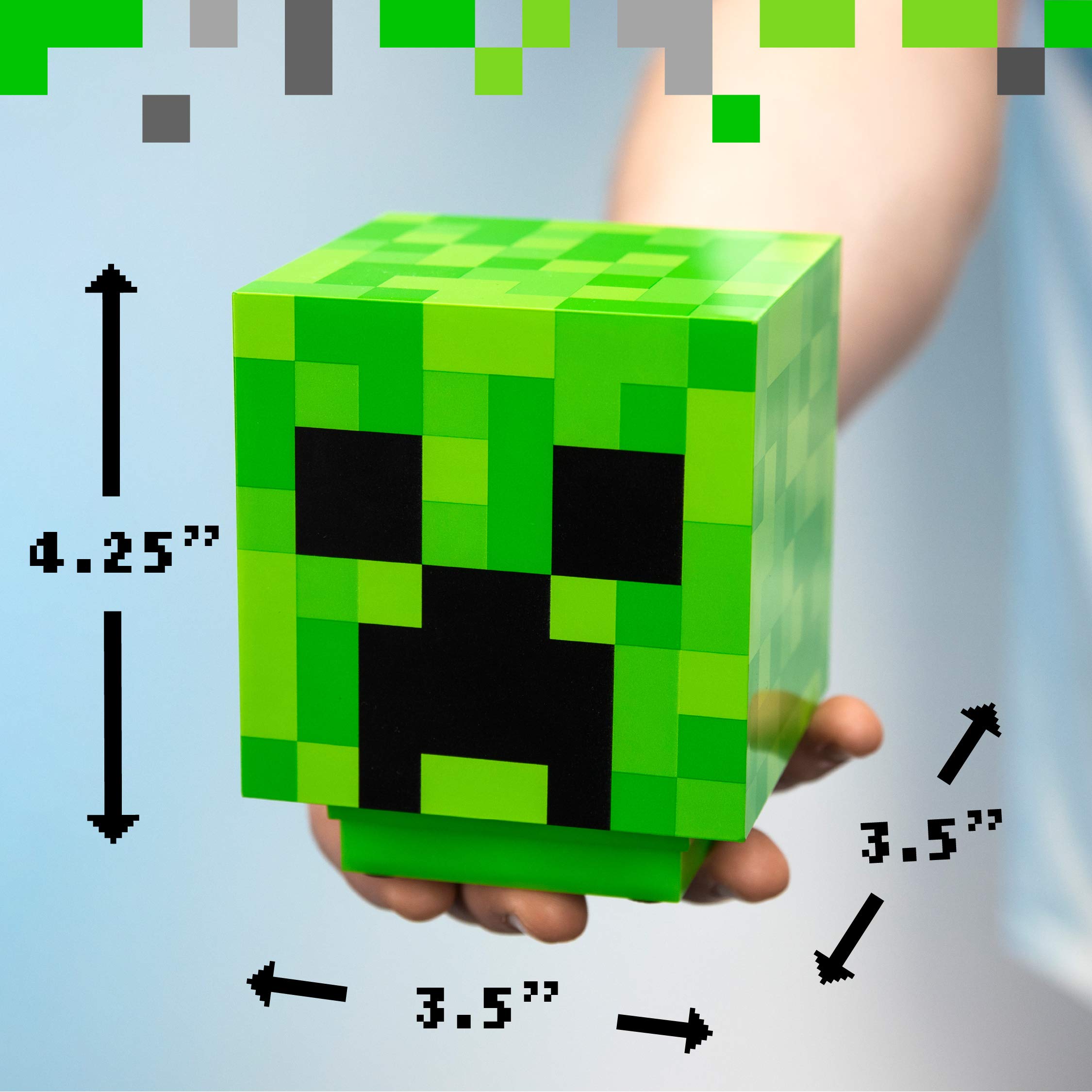 Paladone Minecraft Creeper Desk Light with Official Creeper Sounds, Handheld Night Light for Kids Room or Gamer Décor - Licensed Minecraft Gifts
