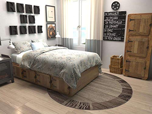 Unique Loom Del Mar Collection Area Rug-Transitional Inspired with Modern Contemporary Design, 6 ft x 6 ft, Light Brown/Beige