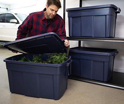 Rubbermaid Roughneck️ Storage Totes 31 Gal, Large Durable Stackable Storage Containers, Great for Clothing, Seasonal Décor, Sports Equipment, and More, 6-Pack