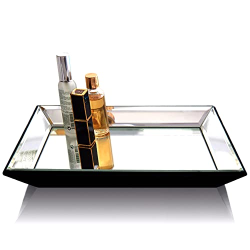 Meetart Rectangle30x21cmVanity Organizer Decorative Mirror Tray Vanity Tray Markup Jewelry Tray Silver Tray for Home Decor