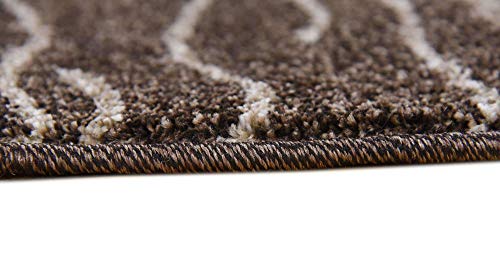 Unique Loom Del Mar Collection Area Rug-Transitional Inspired with Modern Contemporary Design, 6 ft x 6 ft, Light Brown/Beige