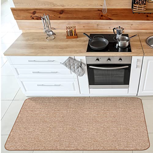House, Home and More Skid-Resistant Carpet Indoor Area Rug Floor Mat - Praline Brown - 2 Feet X 3 Feet