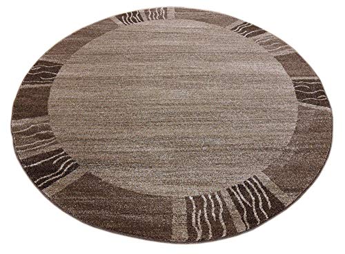 Unique Loom Del Mar Collection Area Rug-Transitional Inspired with Modern Contemporary Design, 6 ft x 6 ft, Light Brown/Beige
