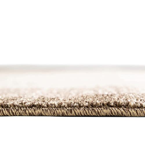 Unique Loom Del Mar Collection Area Rug-Transitional Inspired with Modern Contemporary Design, 6 ft x 6 ft, Light Brown/Beige