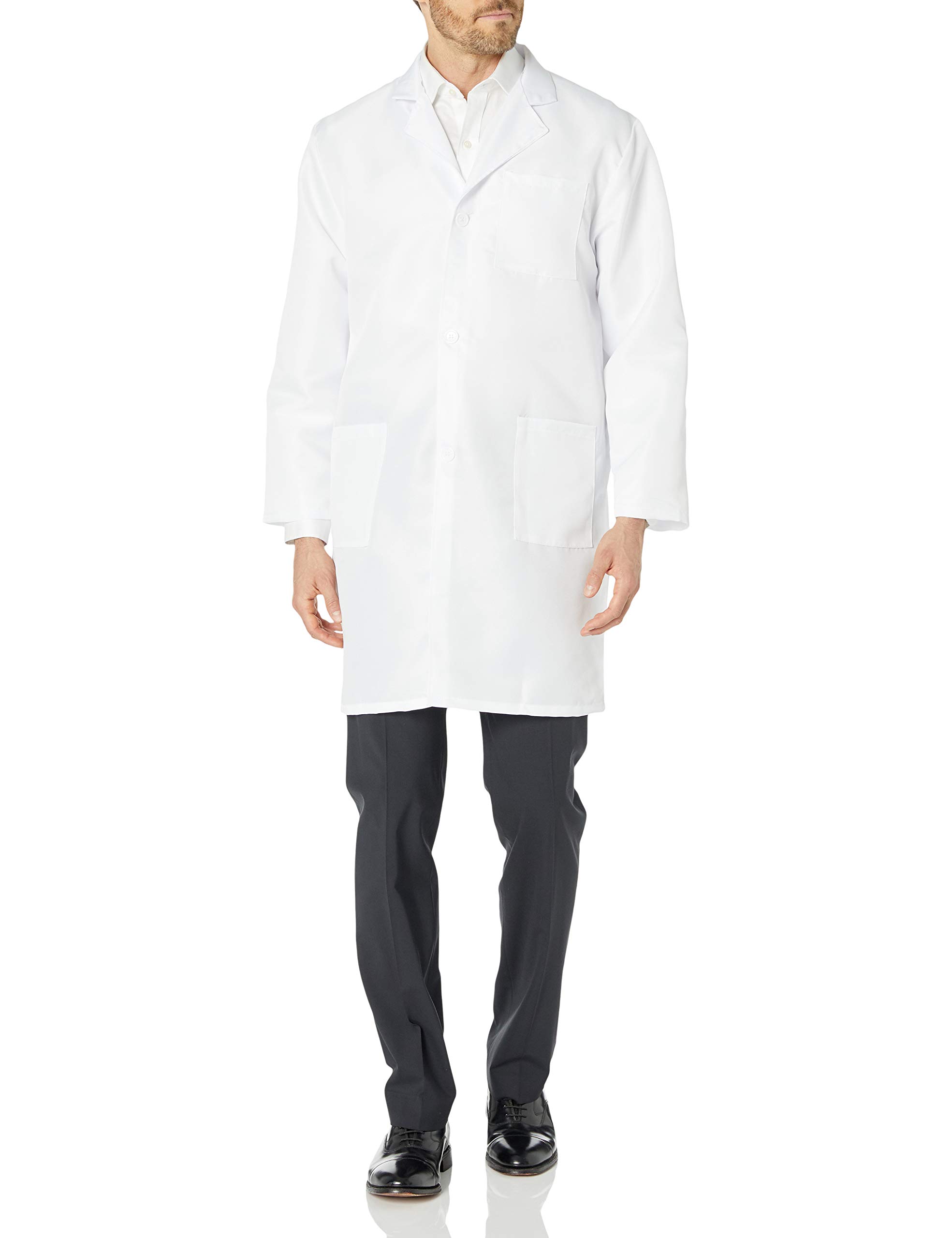 VOGRYE Professional Lab Coat for Men Women Long Sleeve, White, Unisex M