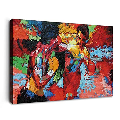 Fchen Art Boxing Poster,Boxing Sports Colorful Canvas Wall Art Movie Decor for Kitchen Wall Decor,Picture Drawing Painting Room Decor Artwork Framed and Stretched 60x90cm