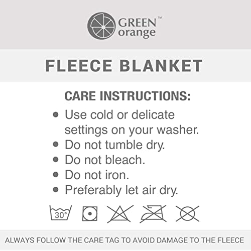 GREEN ORANGE Fleece Throw Blanket for Couch β 50x60 for Adult and Kids, Lightweight, Black and White β Soft, Plush, Fluffy, Warm, Cozy β Perfect for Bed, Sofa