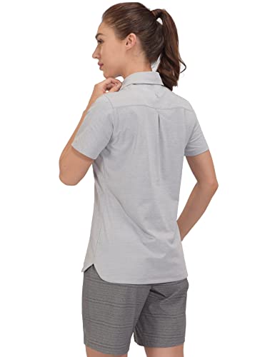 Little Donkey Andy Women's Quick Dry Lightweight Golf Polo Shirt Short Sleeve Moisture Wicking Tees Light Gray M