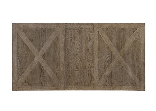 Roundhill Furniture Birmingham 8-Piece Extendable Table with Nailhead Bench Dining Set, Driftwood
