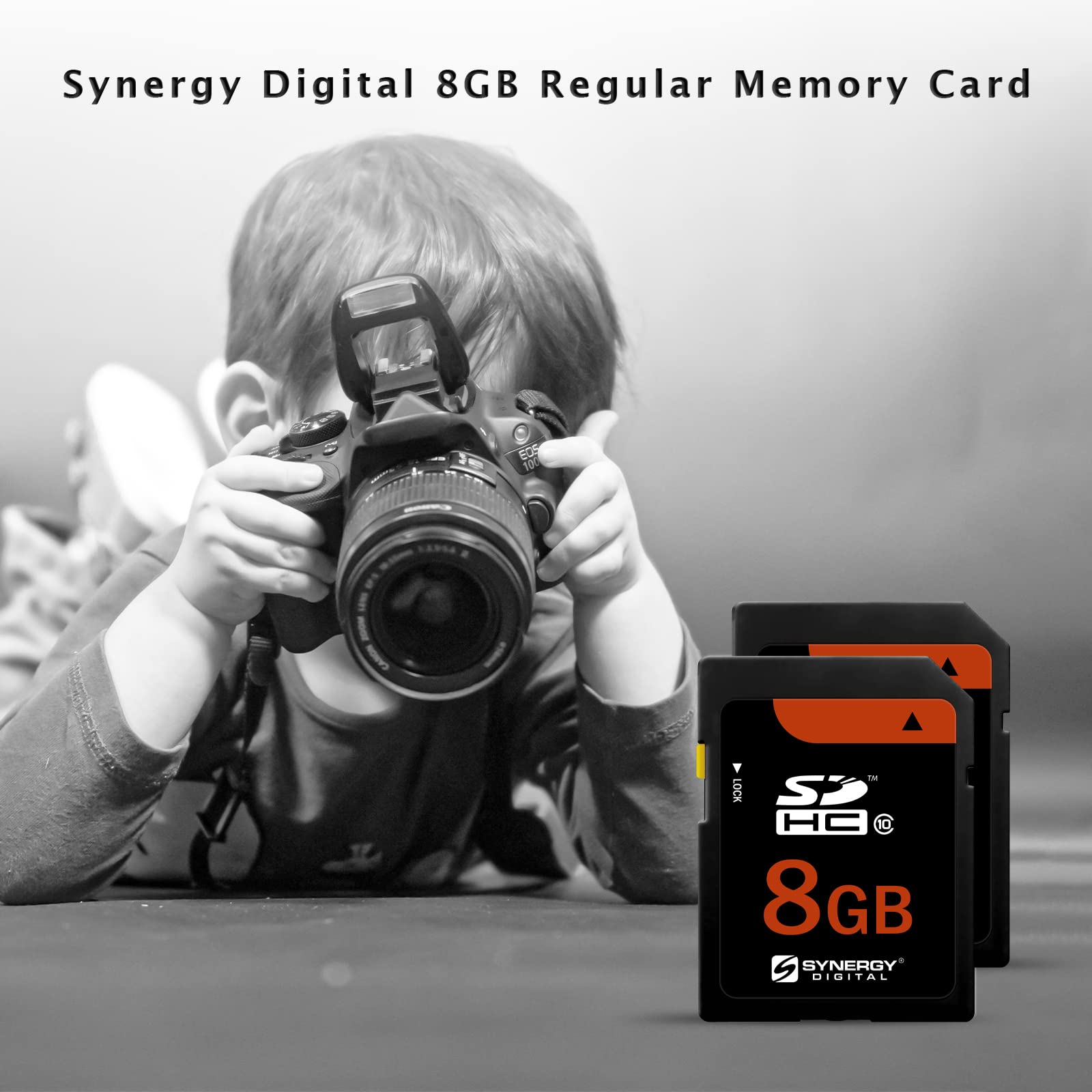 Synergy Digital 8GB Secure Digital SDHC UHS-I Memory Cards, Compatible with Nikon Coolpix L22 Digital Camera - Class 10, U1, 20MB/s, 300 Series - Pack of 2