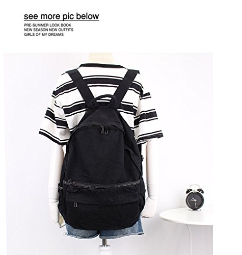 Canvas School Backpack Denim College Satchel Lightweight Travel Purse for Women Girls Medium