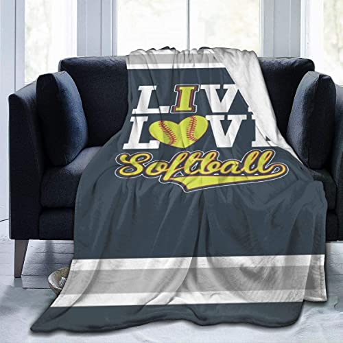 Feim-AO Ive Love - Softball Home Blanket Anti-Static Nap Blanket Luxury Velvet Fleece Blanket Thermal Throw Sleeping Blankets for Sofa Bed Couch