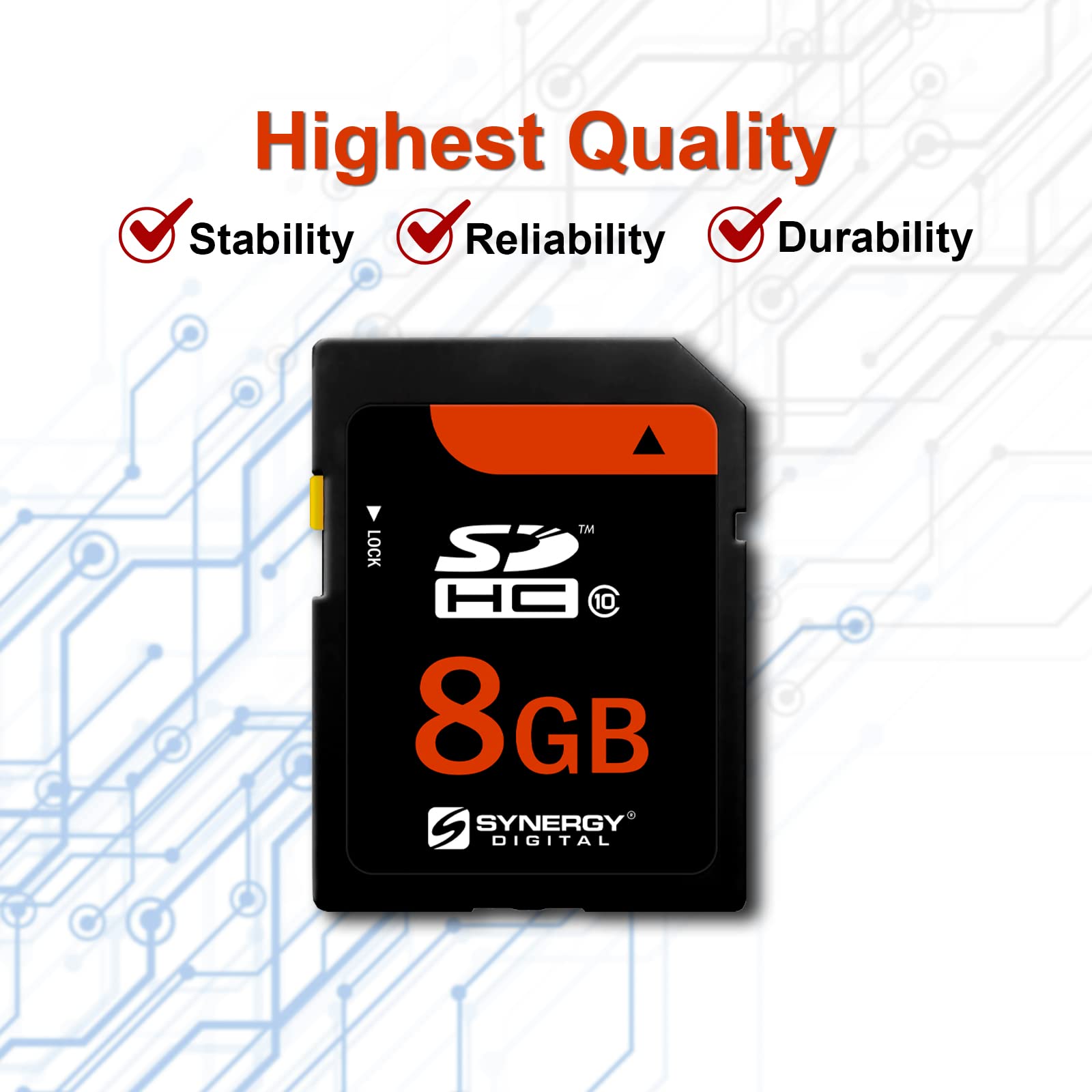 Synergy Digital 8GB Secure Digital SDHC UHS-I Memory Cards, Compatible with Nikon Coolpix L22 Digital Camera - Class 10, U1, 20MB/s, 300 Series - Pack of 2