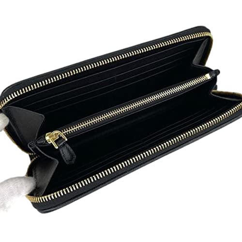 Prada Women's Large Black Tessuto Zip Around Wallet 1ML506