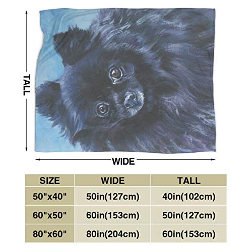 Yulimin Pomeranian Cute Dog Dad Black Charm Full Fleece Throw Cloak Wearable Blanket Nursery Bedroom Bedding Decor Decorations Queen King Size Flannel Fluffy Plush Soft Cozy Comforter Quilt