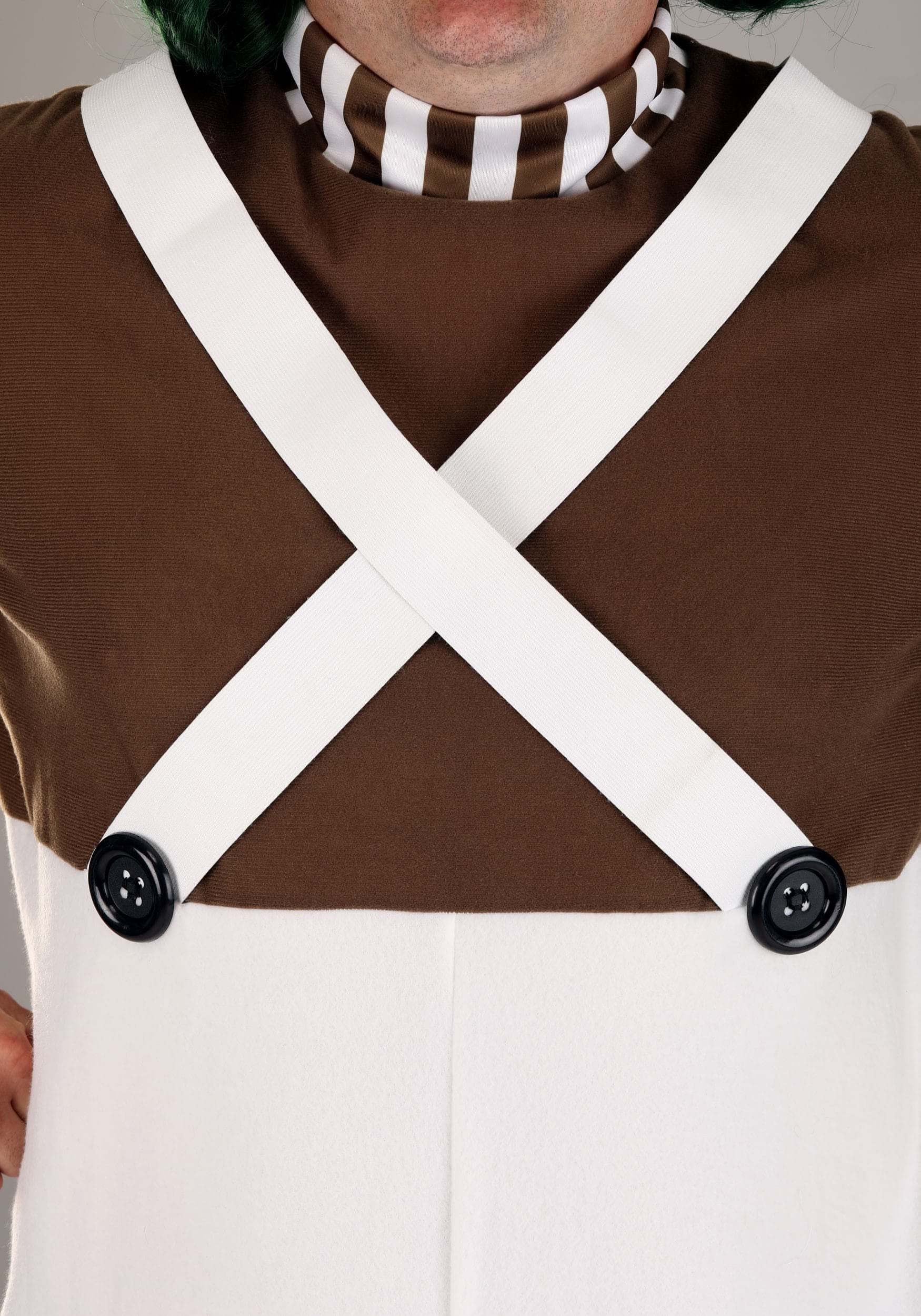 Plus Size Adult Willy Wonka Oompa Loompa Costume, Chocolate Factory Worker Uniform Overalls Outfit for Halloween 5X