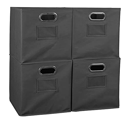 Niche Cubo Set of 4 Foldable Fabric Storage Bins- Grey