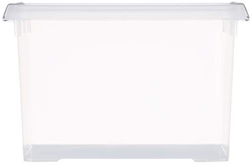 Allibert Storage box Handy Plus with lid 20L in transparent/silver, 40 x 29 x 25 cm
