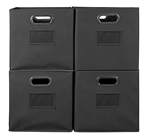 Niche Cubo Set of 4 Foldable Fabric Storage Bins- Grey