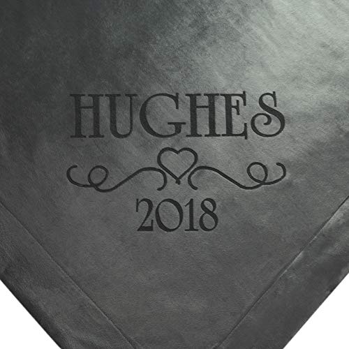 Custom Catch Housewarming Gift Idea for New Home - Personalized Throw Blanket Present Decorated with Scroll and Family Name