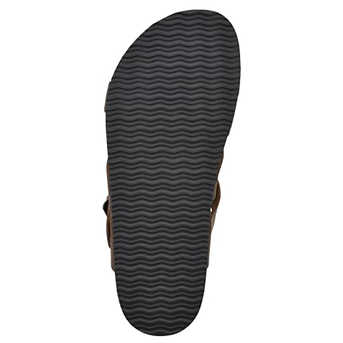 WHITE MOUNTAIN Women's Hobo Footbed Sandal, Brown/Leather, 8 M