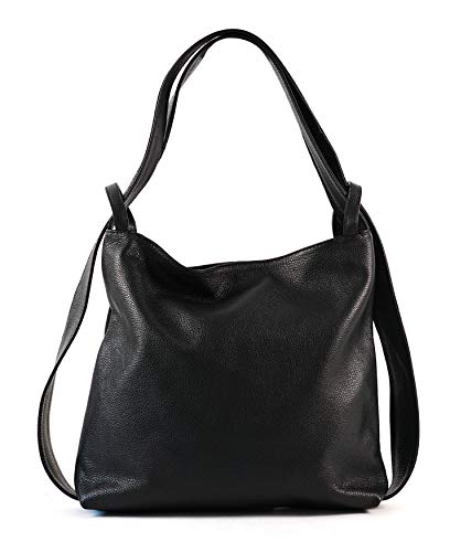 Women Leather Backpack Purse- Handmade Convertible Hobo Shoulder Bag from Genuine Leather