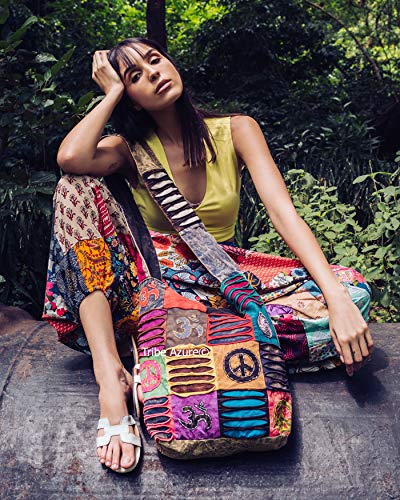 Hobo Colorful Shoulder Bag Women Sling Slouch Hippie Boho (OM-Peace)