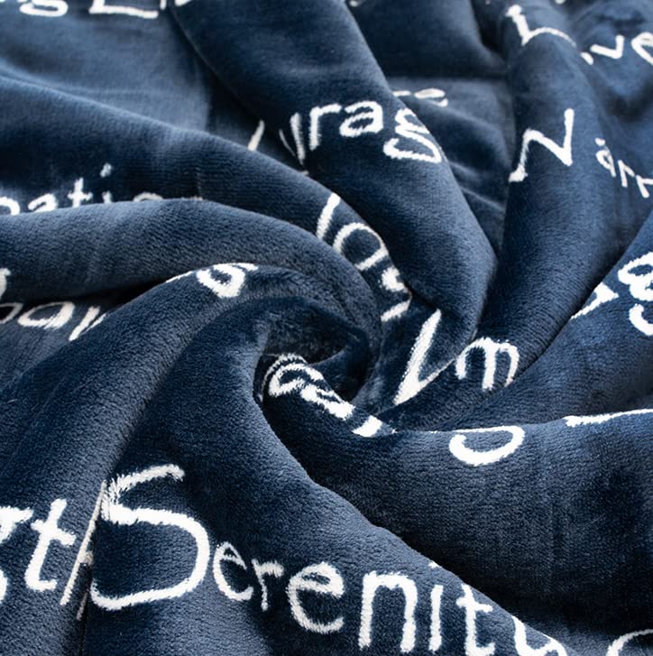 WOLF CREEK BLANKET Co. - Compassion Blanket - Strength Courage Super Soft Warm Hugs, Get Well Gift Blanket Healing Thoughts Positive Energy Love & Hope & Fluffy Comfort (50 x 65 Navy Blue)