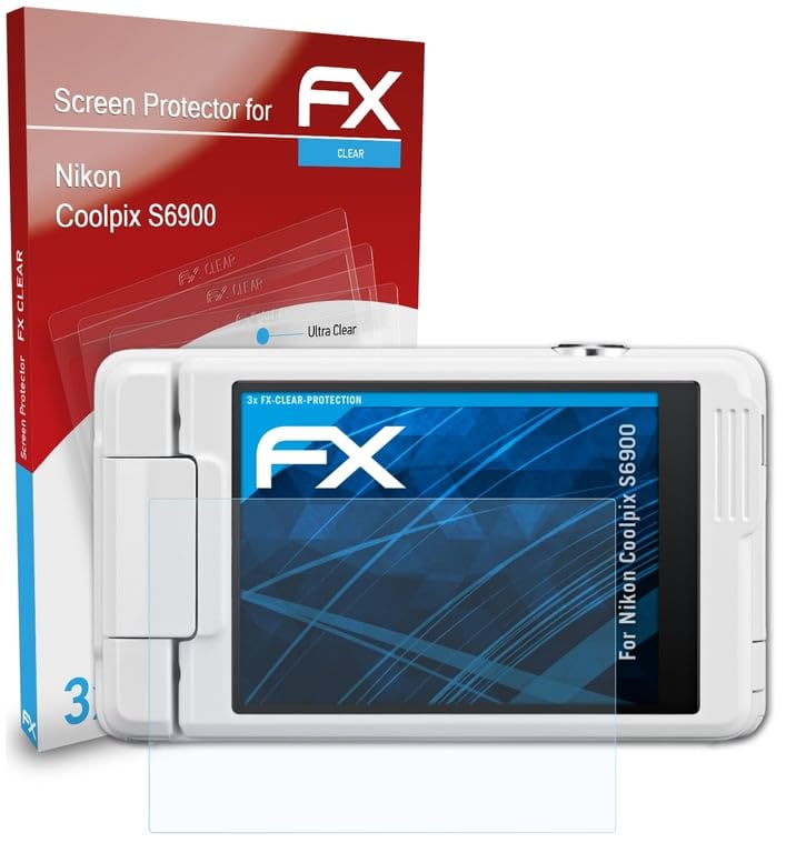 atFoliX Screen Protection Film compatible with Nikon Coolpix S6900 Screen Protector, ultra-clear FX Protective Film (3X)