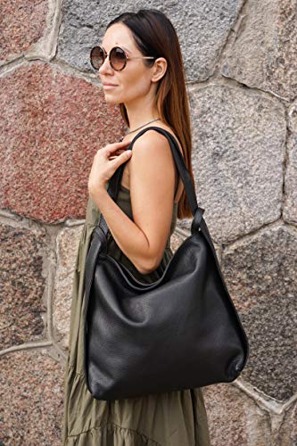 Women Leather Backpack Purse- Handmade Convertible Hobo Shoulder Bag from Genuine Leather