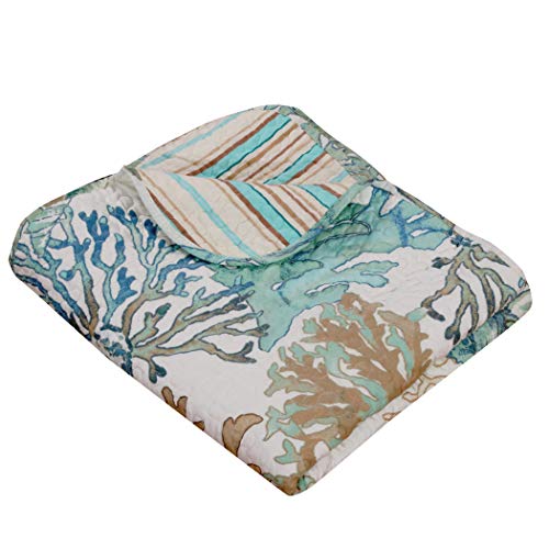 Barefoot Bungalow GL-1810ATHR Atlantis Throw Blanket, 50x60-inch, Jade