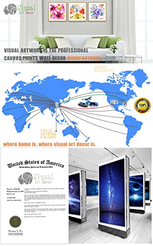 Visual Art Decor Modern Canvas Wall Art Starry Galaxy Universe Space Picture Prints Home Office Living Room Wall Decoration Astronomy Exhibition Decor (5 Pieces Large)