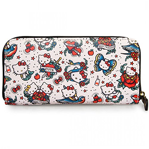 Loungefly Hello Kitty Tattoo Pebble Wallet (Tan/Red)
