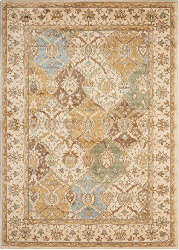 Nourison Modesto Traditional Beige 5'3" x 7'3" Area Rug, Easy Cleaning, Non Shedding, Bed Room, Living Room, Dining Room, Kitchen (5x7)