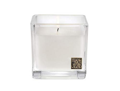 Aromatique The Smell of Spring Glass Cube 12 oz Scented Jar Candle with Metal Medallion for Home Décor and Gift