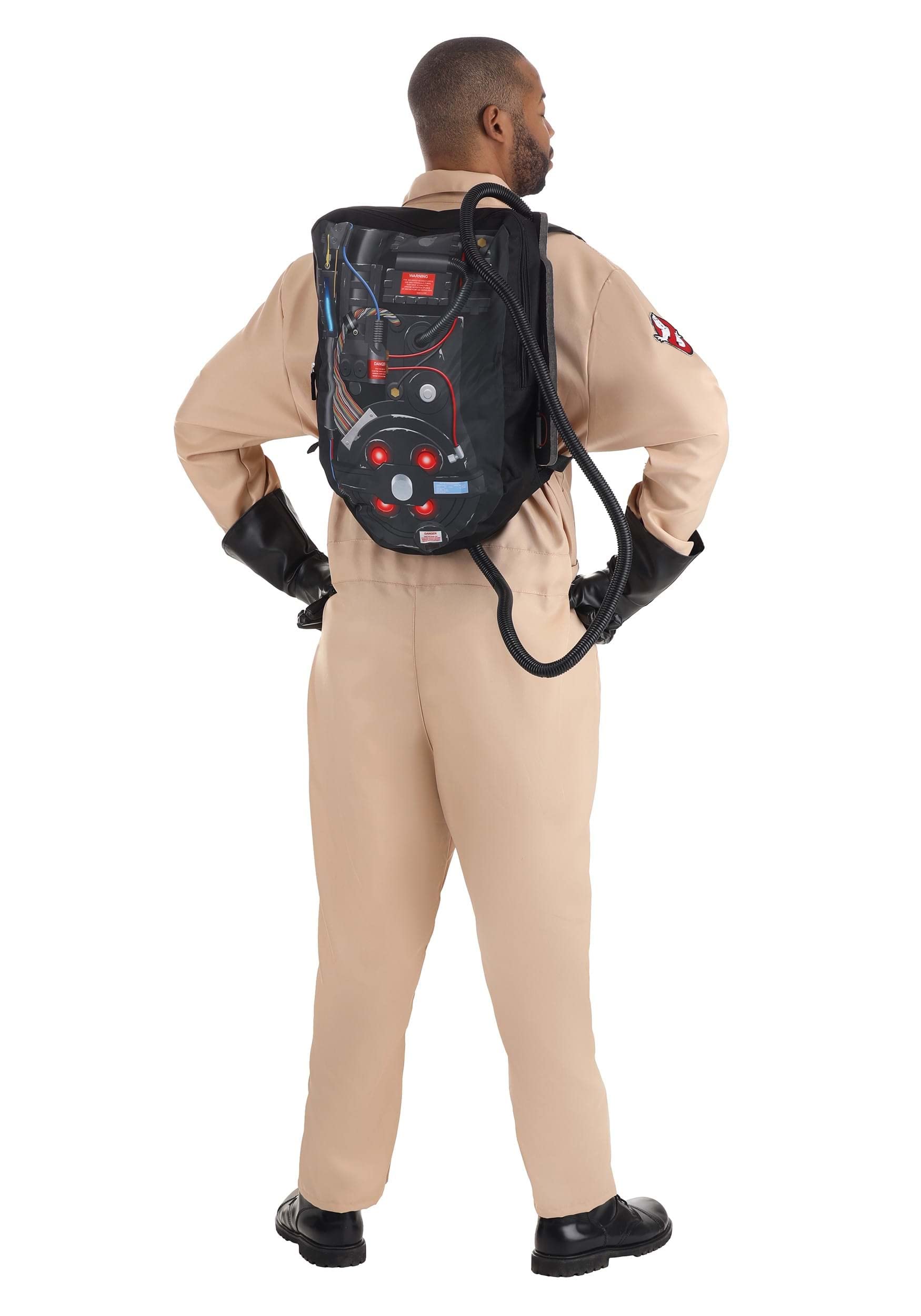 Deluxe Plus Size Ghostbusters Halloween Costume | Adult Ghostbusters Jumpsuit Uniform with Proton Pack for Men 4X Brown