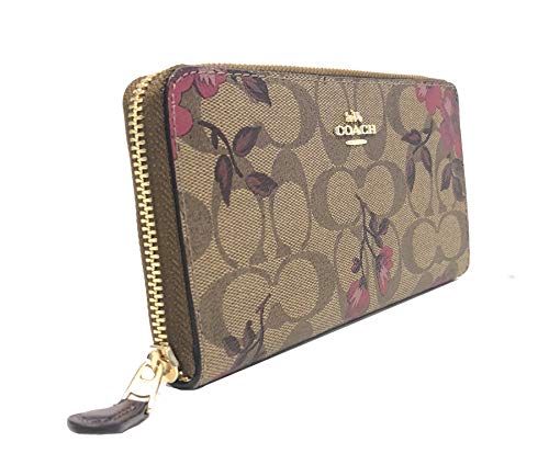 Coach F87716 Accordion Zip Around Wallet with Victorian Floral Print
