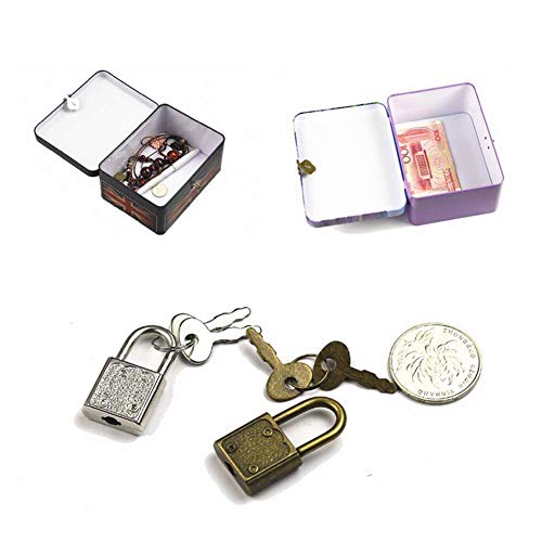 Retro Style Rectangle Tinplate Storage Box with Padlock, Home Kitchen Desktop Storage Tin Canister, Chocolate Candy Tea Coffee Cosmetics Jewelry Photos Gift Case (Rudder)