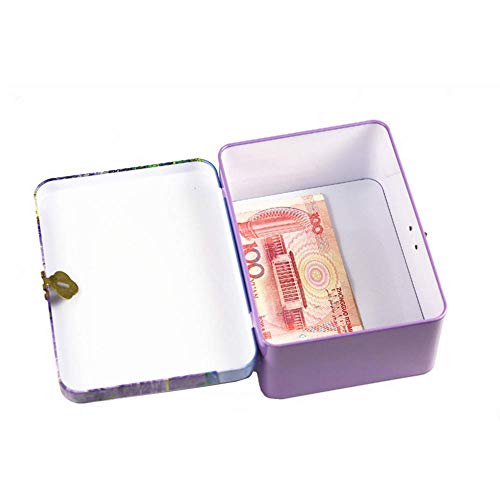 Retro Style Rectangle Tinplate Storage Box with Padlock, Home Kitchen Desktop Storage Tin Canister, Chocolate Candy Tea Coffee Cosmetics Jewelry Photos Gift Case (Rudder)