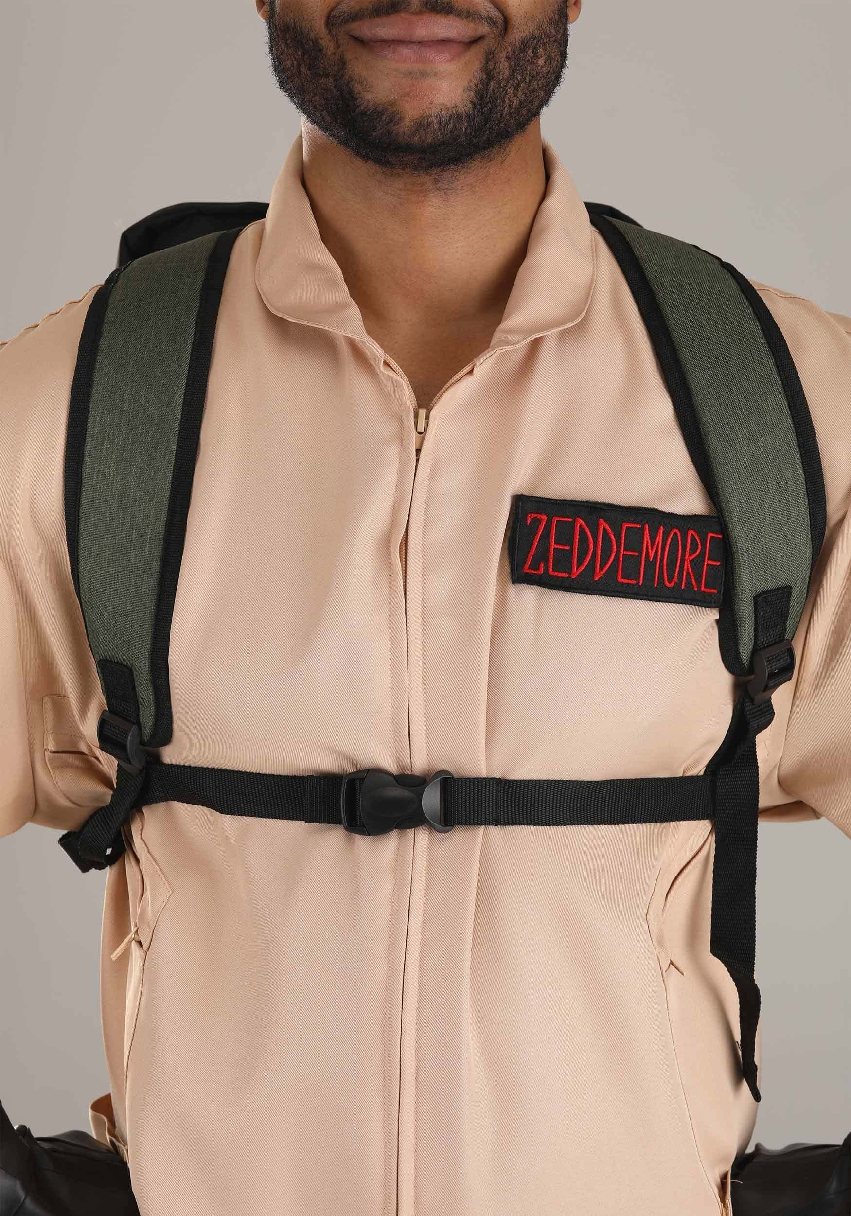 Deluxe Plus Size Ghostbusters Halloween Costume | Adult Ghostbusters Jumpsuit Uniform with Proton Pack for Men 4X Brown
