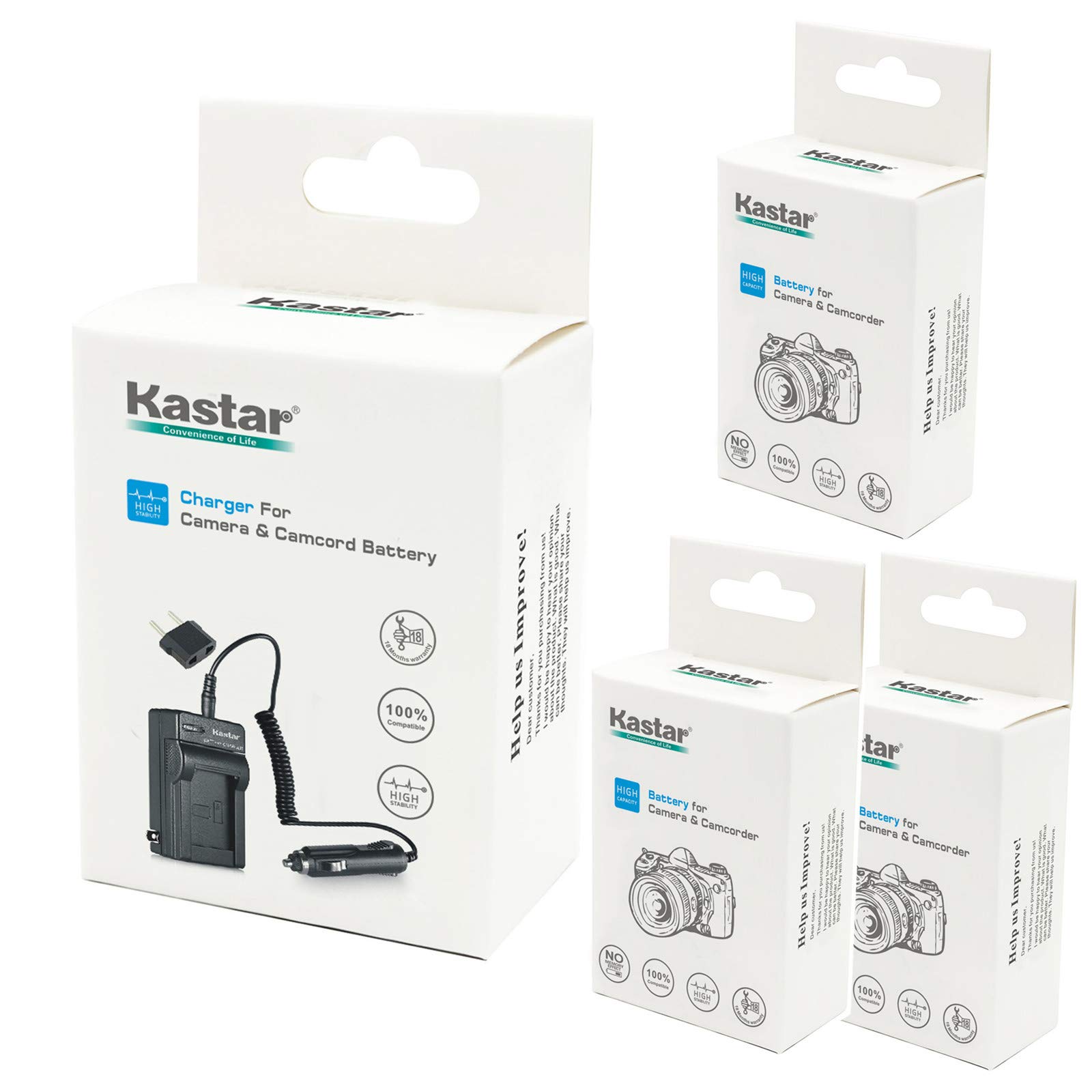 Kastar Battery (3-Pack) and Charger Kit for Nikon EN-EL19, MH-66 work with Nikon Coolpix S32, S100, S2500, S2600, S2700, S2750, S2800, S3100, S3200, S3300, S3400, S3500, S3600, S4100, S4150, S4200, S4300, S4400, S5200, S5300, S6400, S6500, S6600, S6700, S