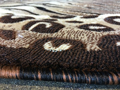 Americana Tiger & Leopard Zebra Animal Skin Round Area Rug Print Design 130 (4 feet X 4 feet Round)