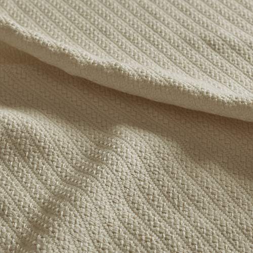 Madison Park BL51N-0675 Liquid Cotton Luxury Blanket Premium Soft Cozy 100% Ring Spun Cotton For Bed , Couch or Sofa, Twin, Linen