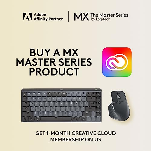 Logitech MX Mechanical Mini Wireless Illuminated Keyboard, Clicky Switches, Backlit, Bluetooth, USB-C, macOS, Windows, Linux, iOS, Android, Metal