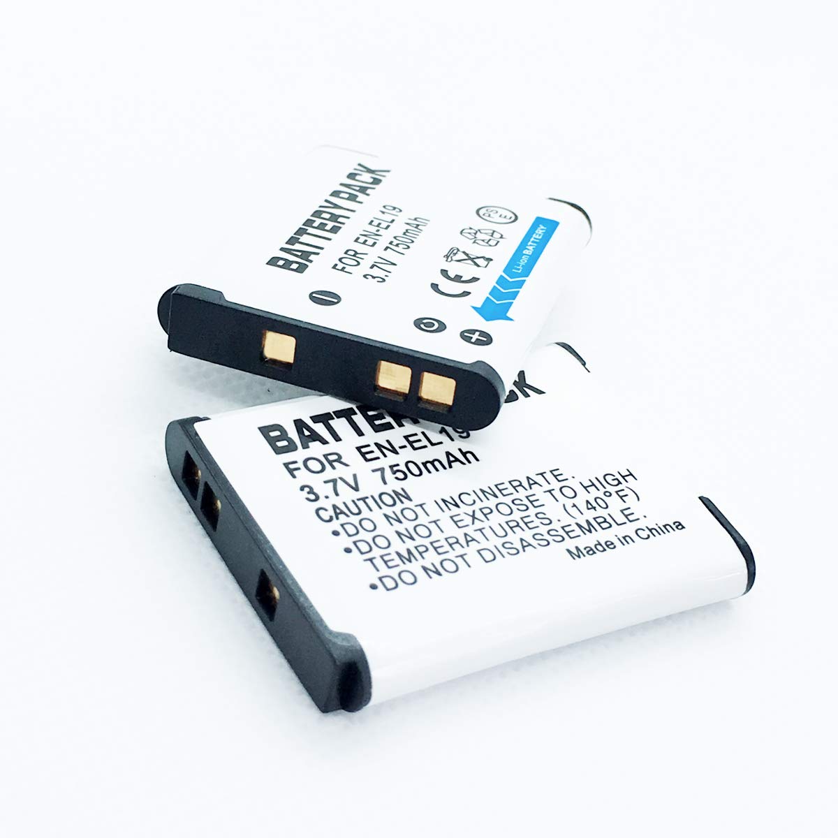 Battery 2 Pack and USB Rapid Travel Charger for Nikon Coolpix S6600, S6700, S6800, S6900, S7000 Digital Camera