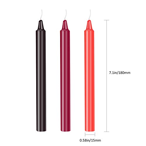 BBTO Low Temperature Candles Valentine's Day Candles Wax Dripping Candles Romantic Candles Long Thin Candles Love Candles for Couples Lovers (6 Pieces)