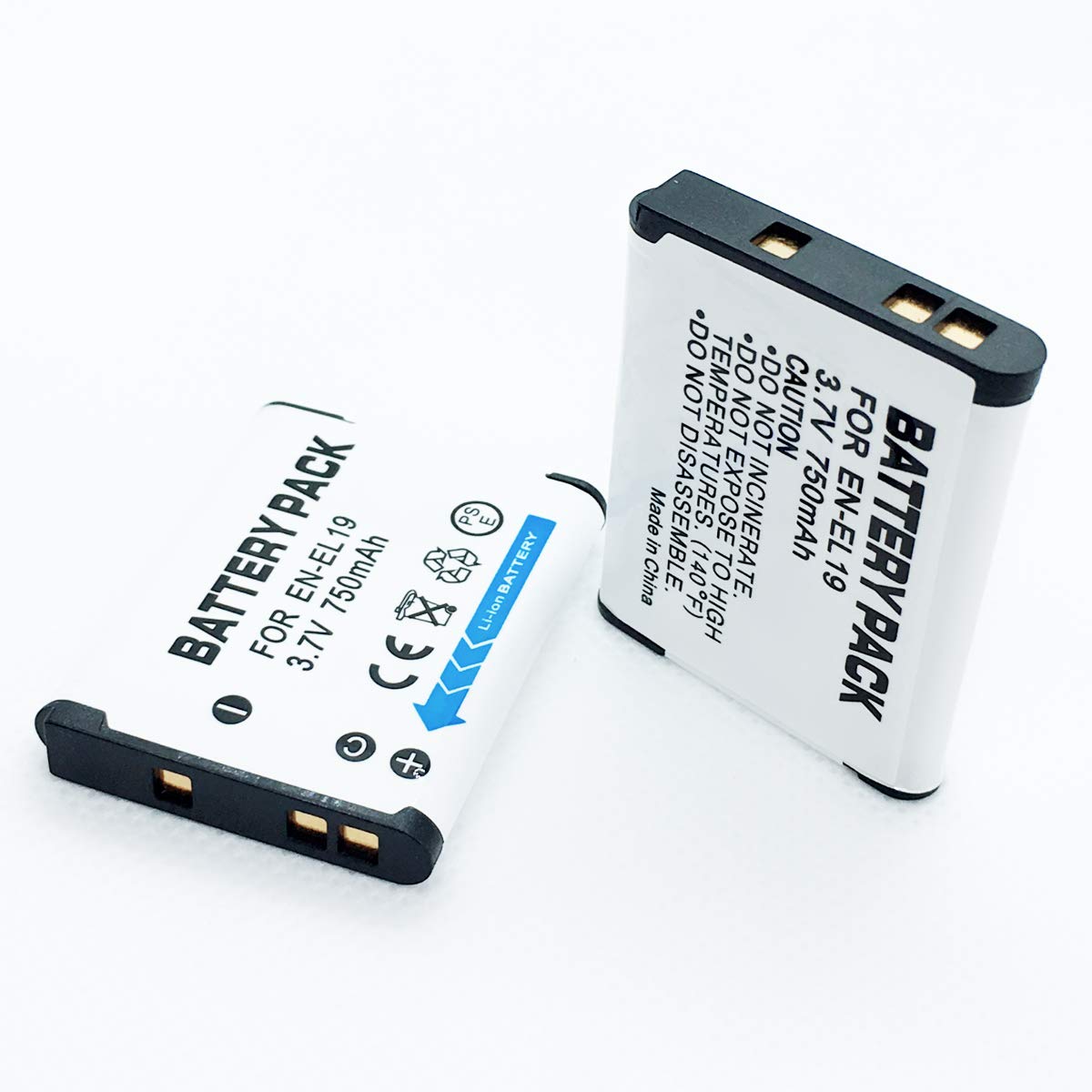 Battery 2 Pack and USB Rapid Travel Charger for Nikon Coolpix S6600, S6700, S6800, S6900, S7000 Digital Camera